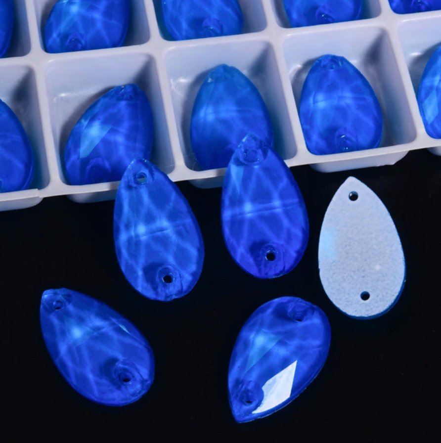 Neon Blue Tear Drops - Glass – Dazzle Me Dancewear